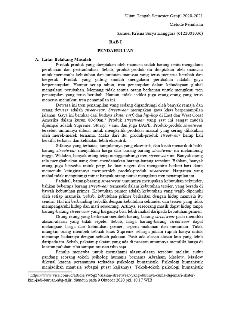 UTS Metode Penulisan | PDF