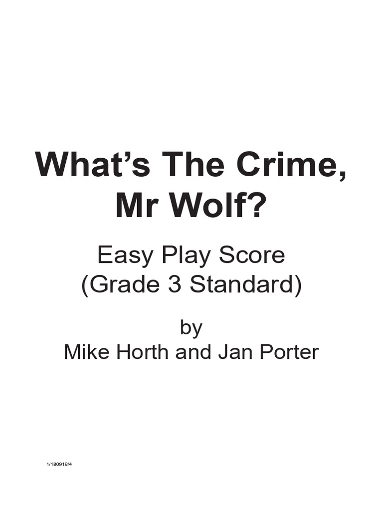Easy Play Score Whats The Crime MR Wolf | PDF | Scavengers | Canis Lupus