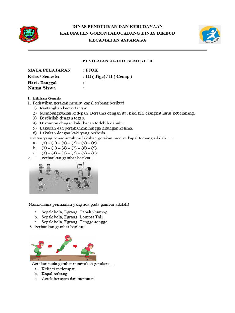 Soal Akm Pjok Kls 3 | PDF