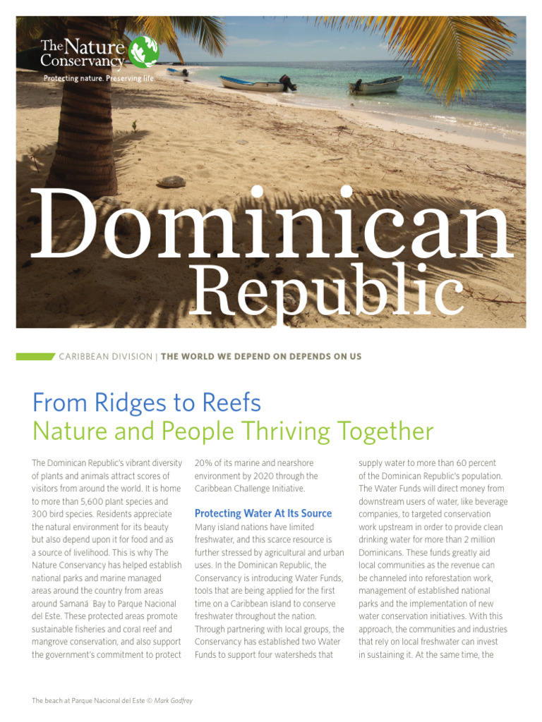 Caribbean Dominican Republic Fact Sheet | PDF | Protected Area | Coral Reef
