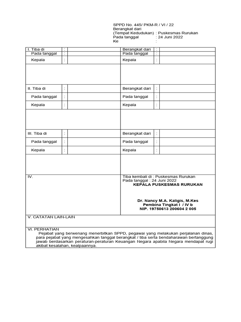 Contoh Sppd Bok (2) | PDF