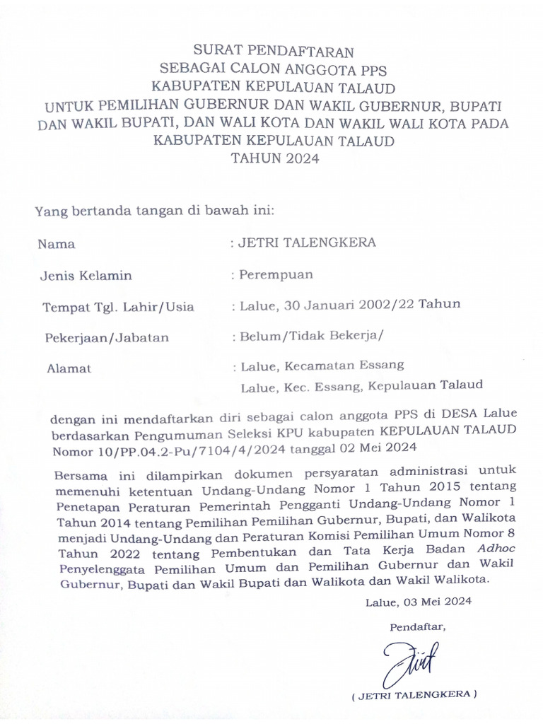 Pendaftaran Jetri | PDF