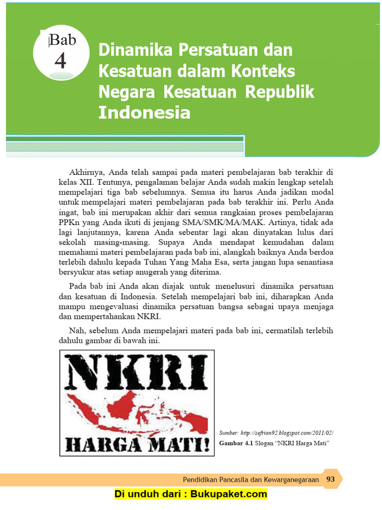 Bab 4 Dinamika Persatuan Dan Kesatuan Dalam Konteks Negara Kesatuan Republik Indonesia | PDF ...