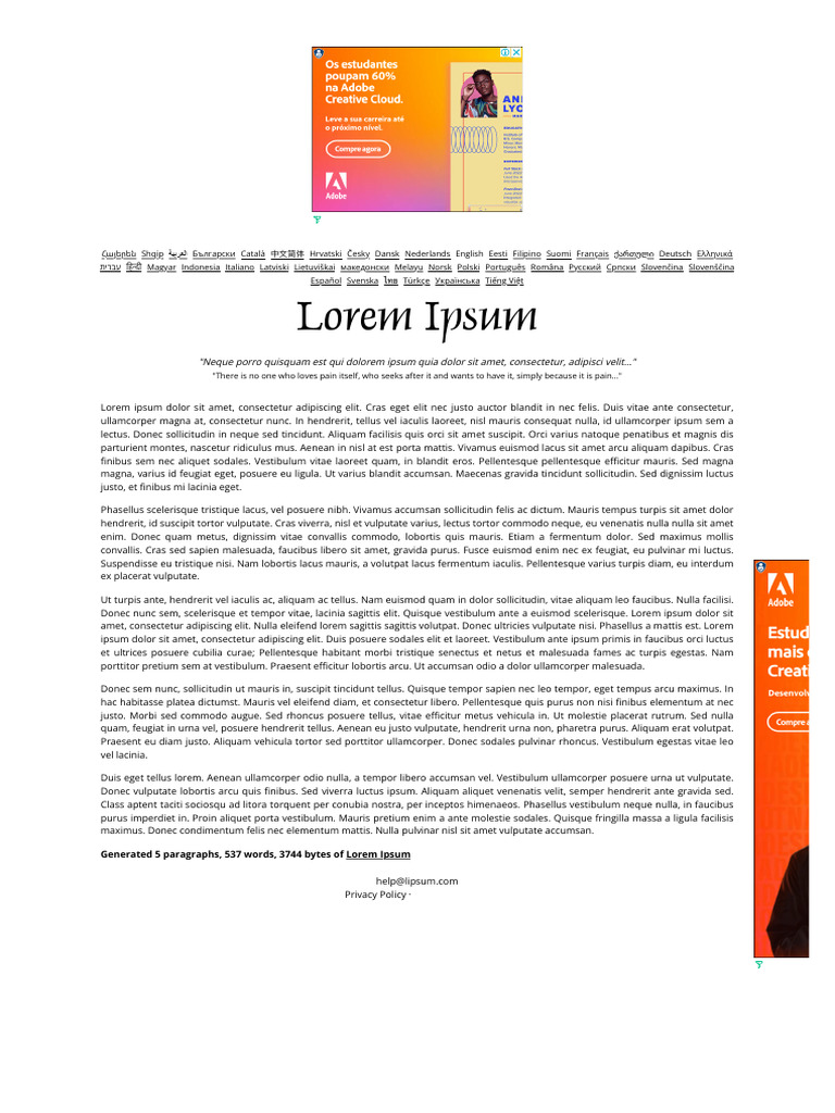 Lorem Ipsum - All The Facts - Lipsum Generator2 | PDF