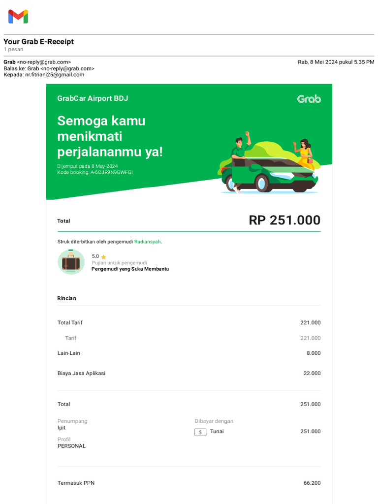 Gmail - Your Grab E-Receipt | PDF