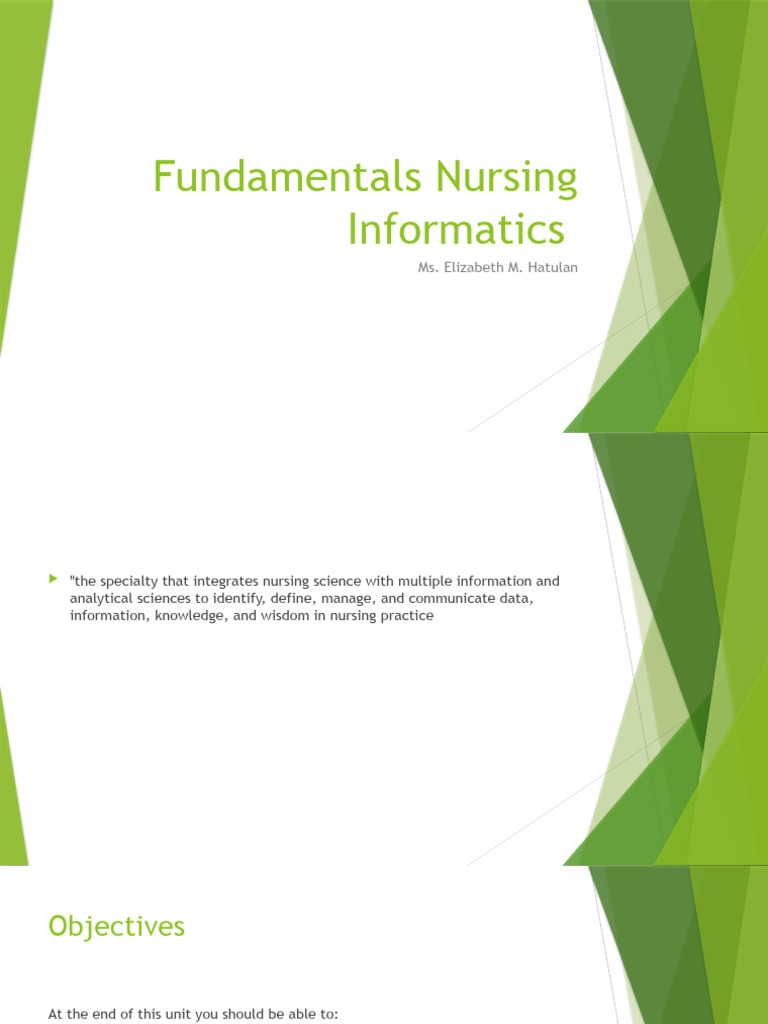 Fundamentals Nursing Informatics | Download Free PDF | Information ...