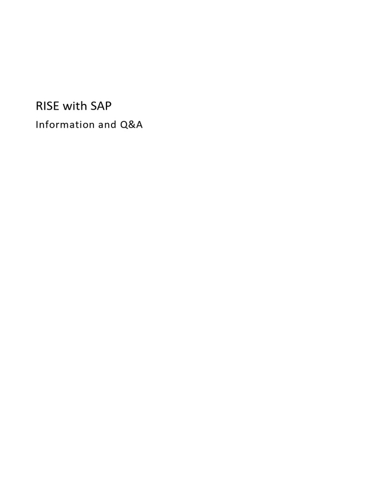 USF - RISE With SAP - Q - A - Uwe Grigoleit - Juin 2024 | PDF | Cloud ...