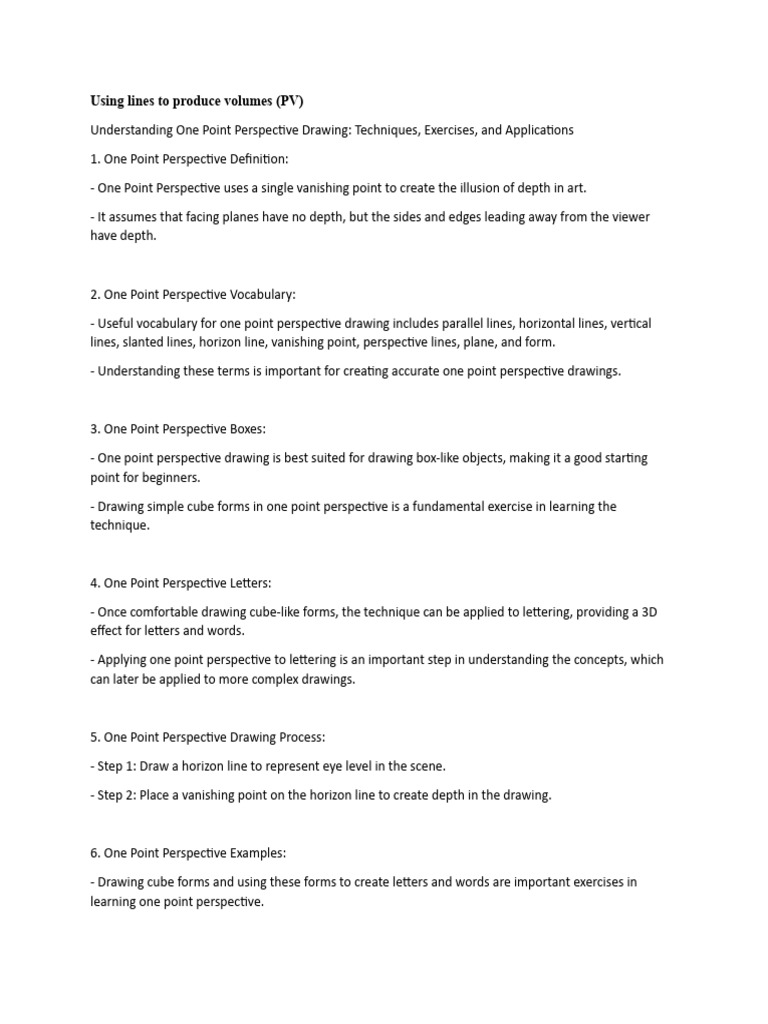 Understanding One Point Perspective Drawing | PDF | Perspective ...