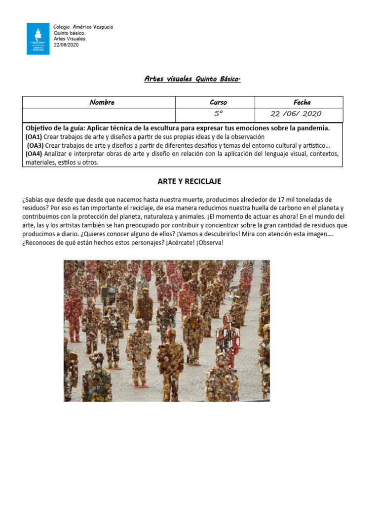 Artes Visuales: Reciclaje y Emoción | PDF | Reciclaje | Las artes