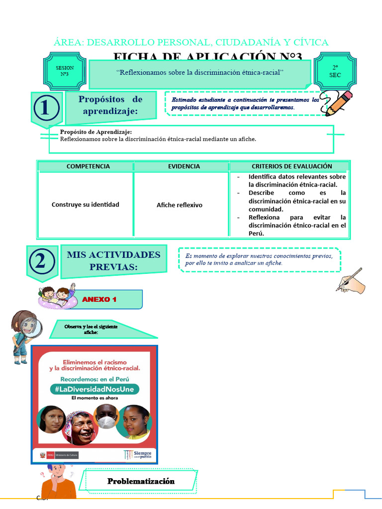 2° Ficha de Aplicación-Sesión3-Sem.2-Exp.1 - DPCC | PDF | Aprendizaje | Cognición
