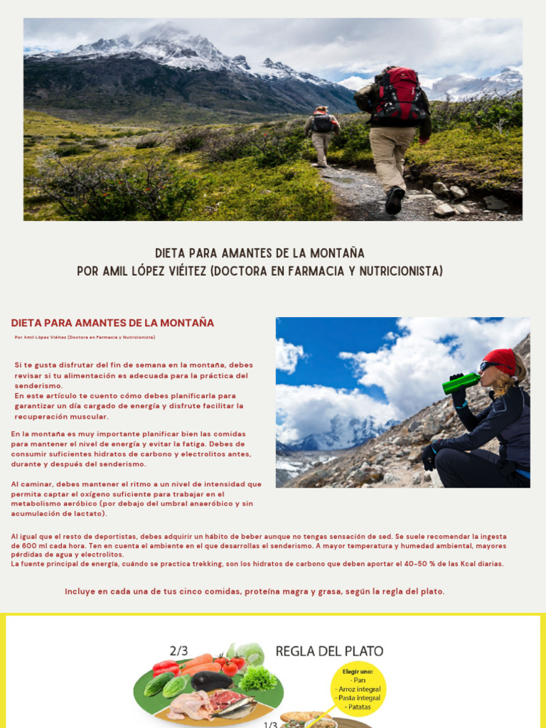 DIETA PARA AMANTES DE LA MONTAÑA Por Amil López Viéitez (Doctora en ...