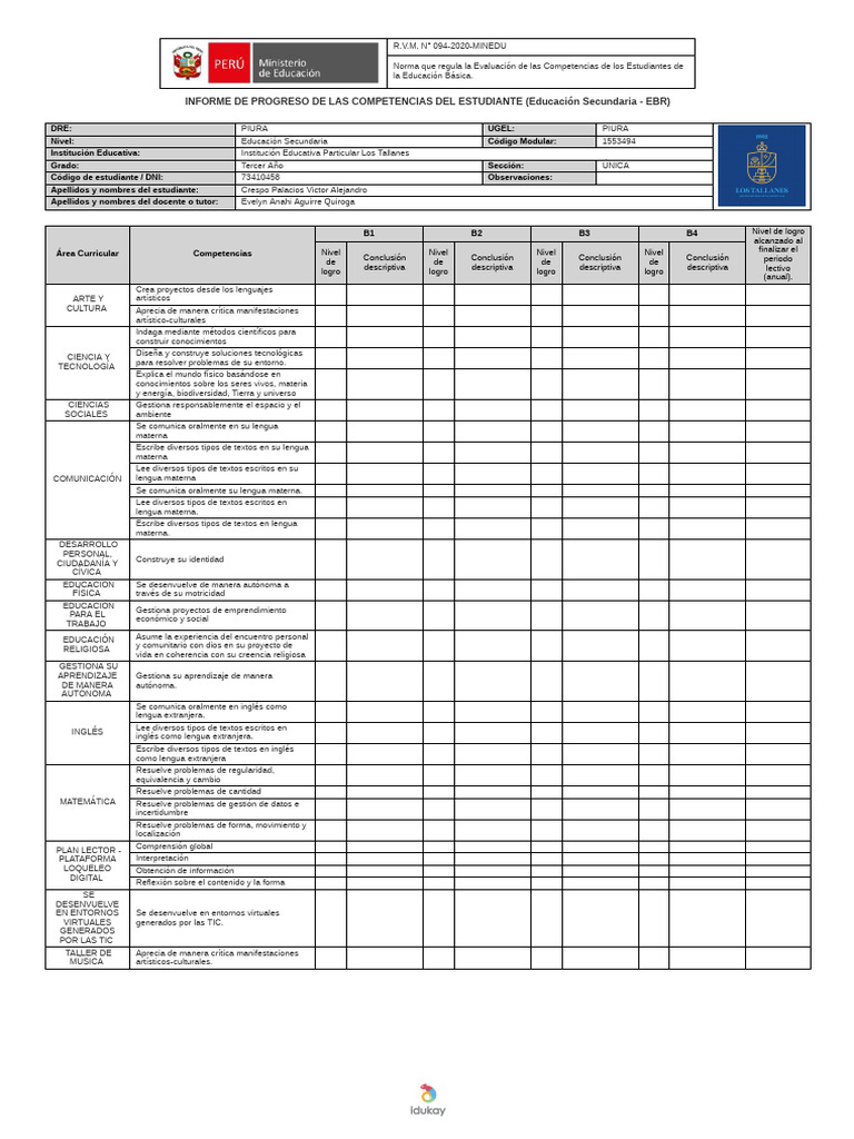 Libreta Formativa | PDF | Aprendizaje
