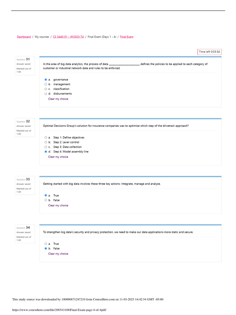 Big Data Analytics Exam Questions | PDF | Ibm Db2 | Computer Data
