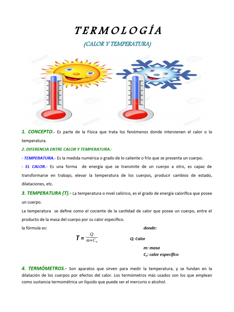 Calor y Temperatura | PDF | Termómetro | Calor