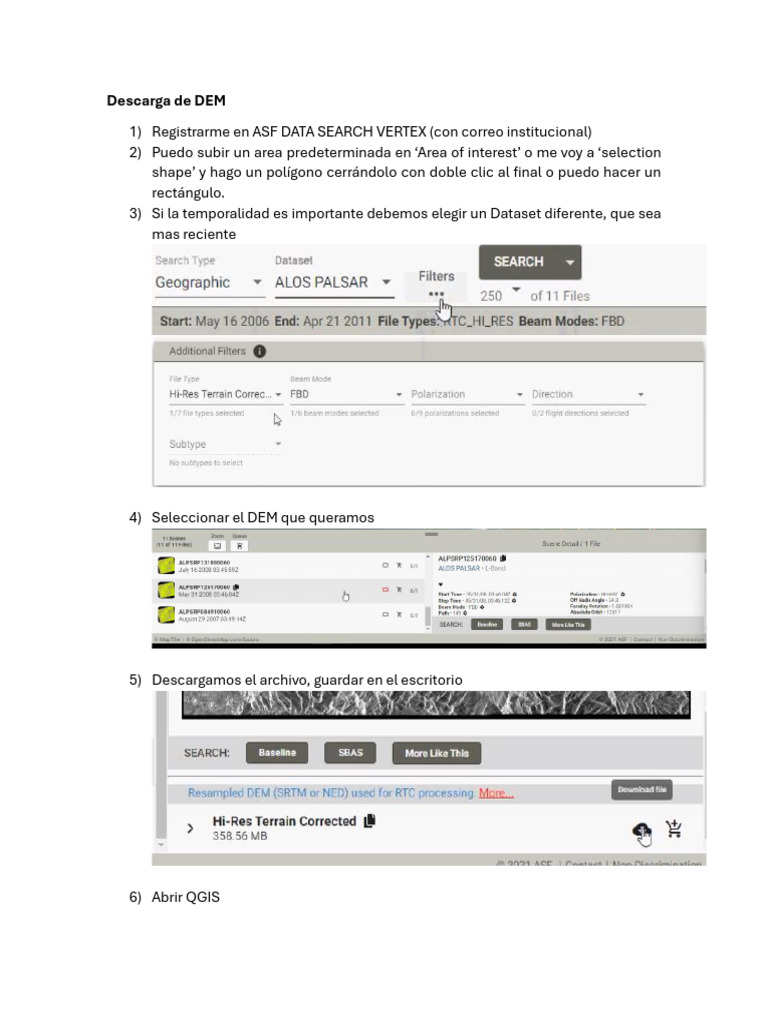 Descarga de DEM | PDF