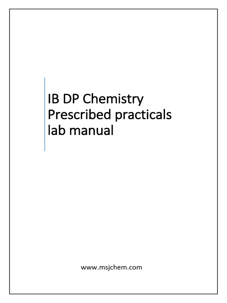 IB DP Chemistry Practical Lab Manual | PDF | Ph | Sodium Hydroxide