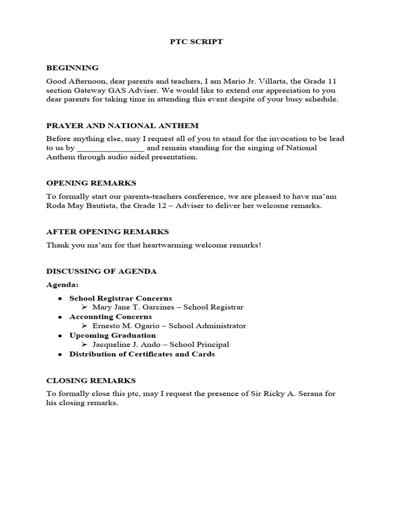 script for ptc | PDF