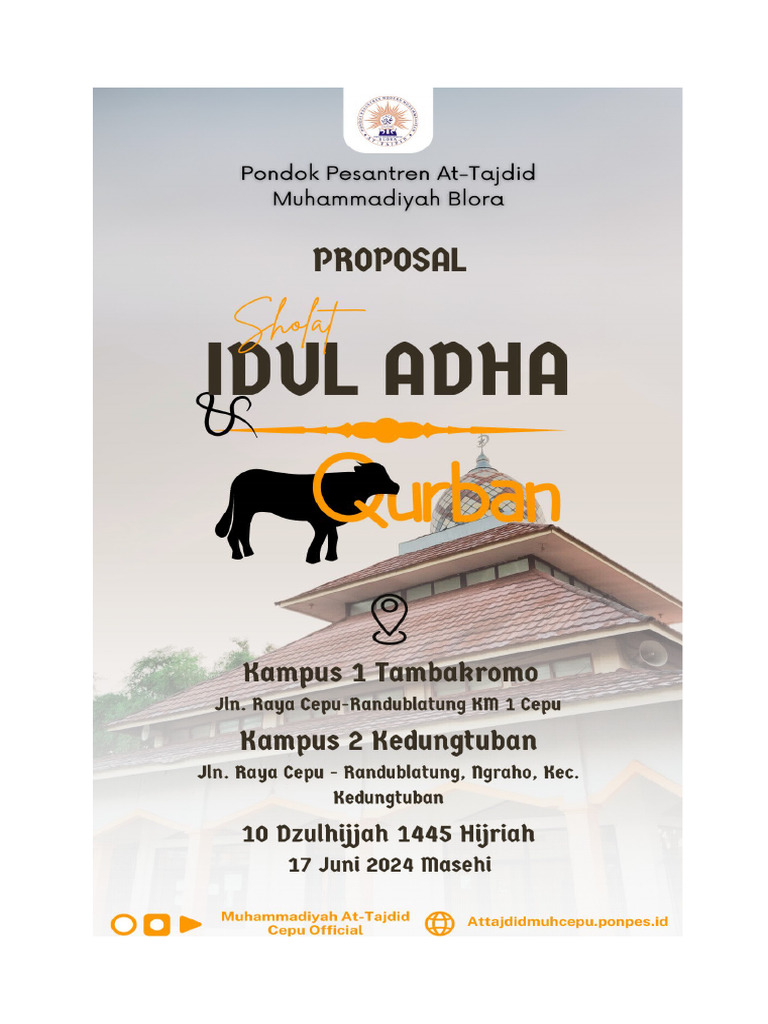 Proposal Kegiatan Idul Adha 1445 H | PDF | Memasak, Makanan, & Anggur