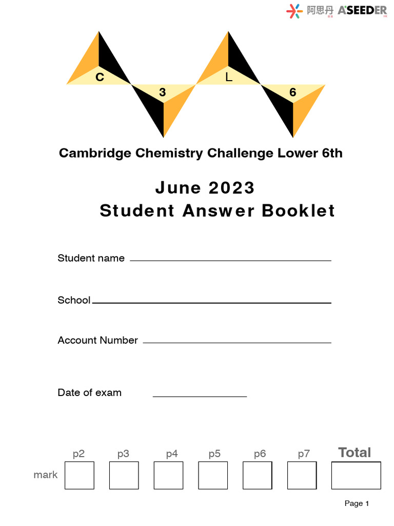 C3L6 Answer Booklet | PDF | Lanthanide | Chemical Substances
