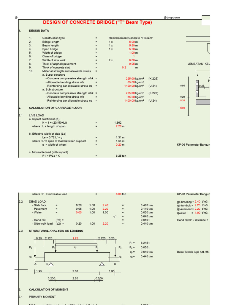BridgeT-beam | PDF | Concrete | Bending