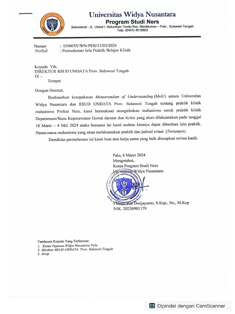 Surat Praktik Stase Gadar | PDF