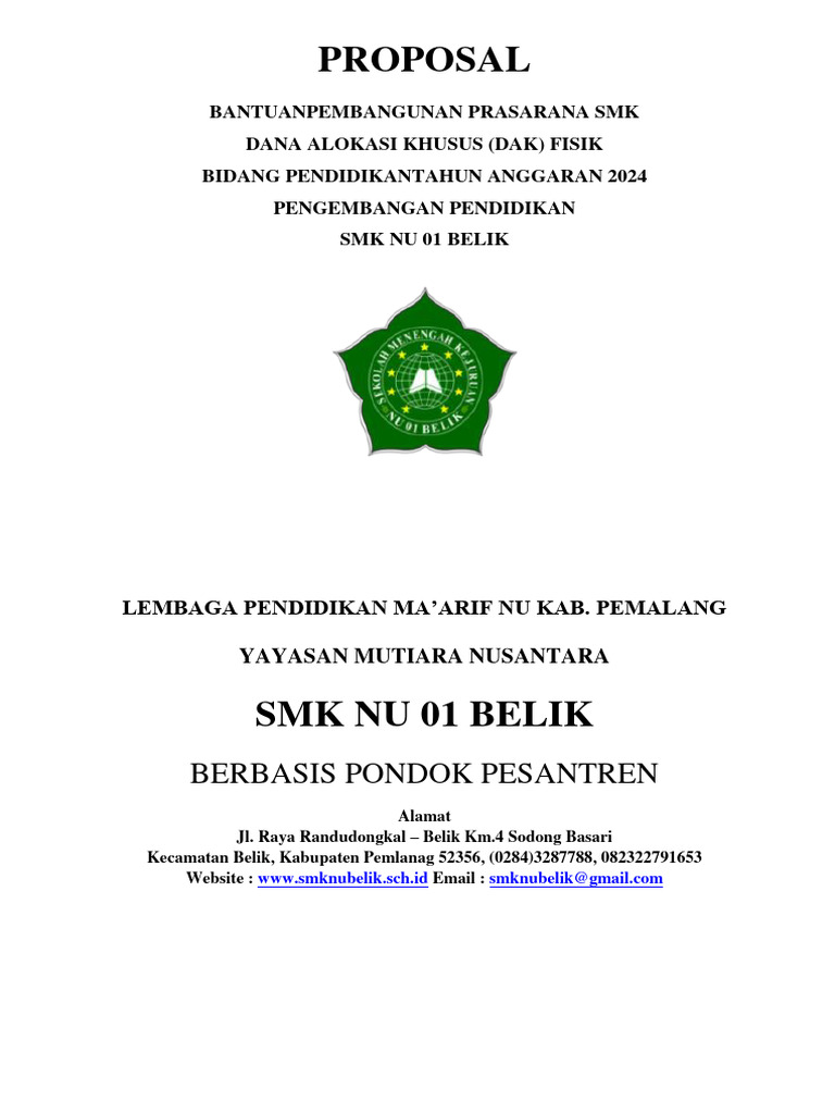 Proposal Dak 2024 | PDF | Karier & Perkembangan