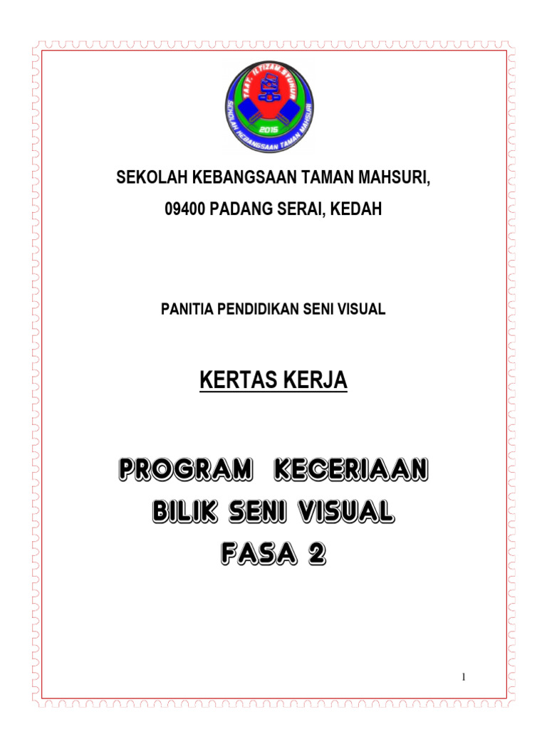 Kertas Kerja Keceriaan Bilik PSV 2017 | PDF