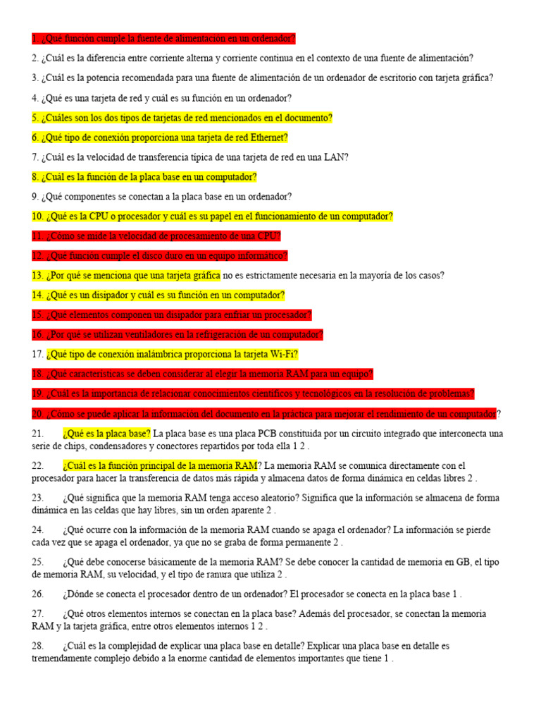 Preguntas Grado Sexto | PDF | Hardware de la computadora ...