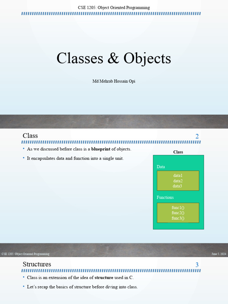 Class vs Structure in OOP Concepts | PDF | Class (Computer Programming ...