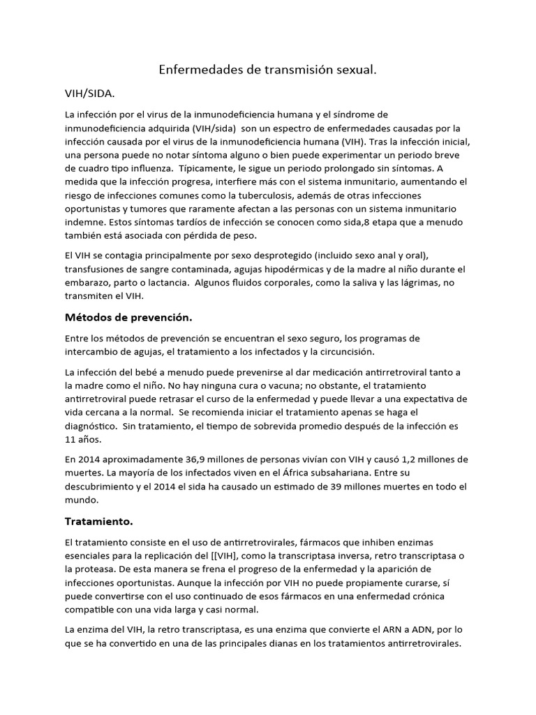 ETS: VIH, Sífilis, Clamidia y Gonorrea | PDF | VIH / SIDA | Biología