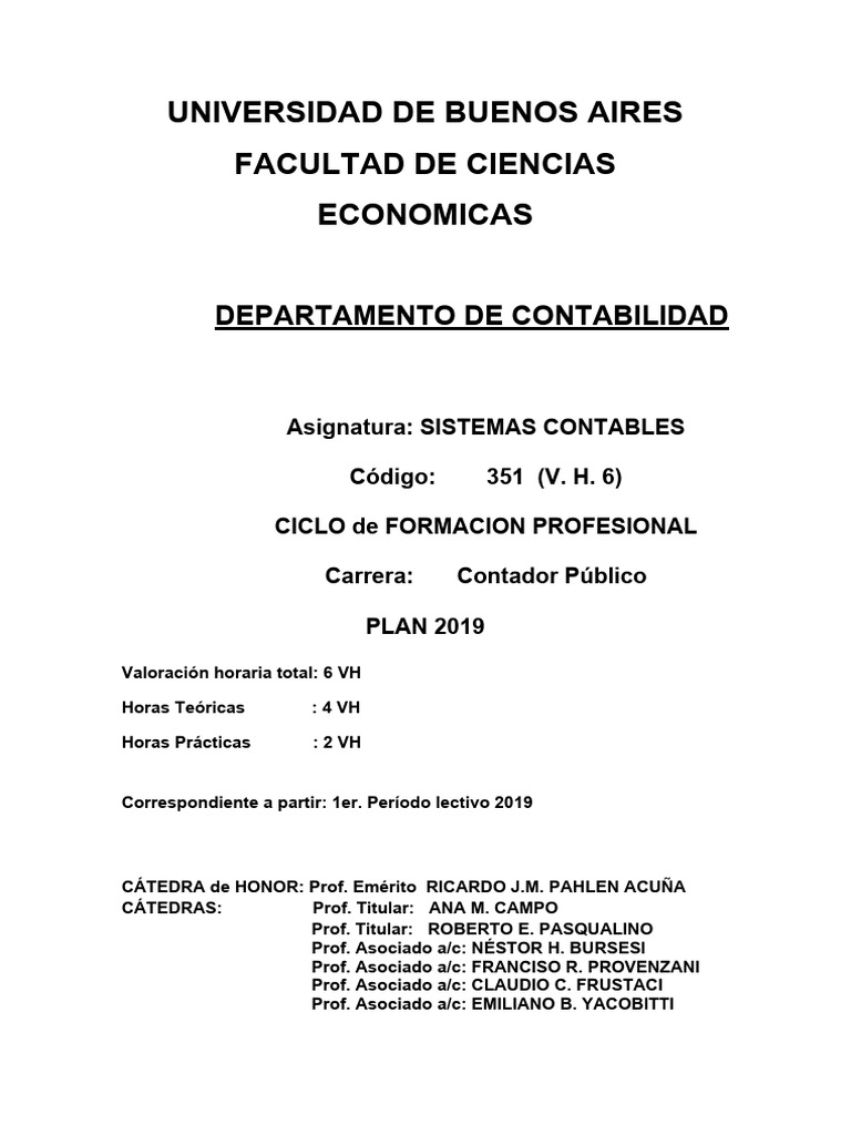 Programa de La Materia | PDF | Contabilidad | Estado financiero