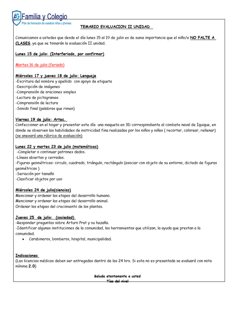 Temario II Unidad Pre-Kinder A-B | PDF | Ciencias sociales