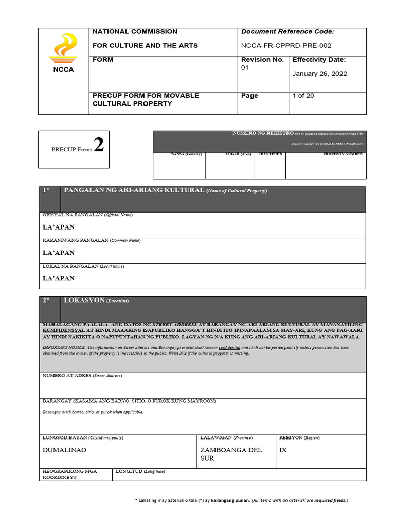 As of 26 Jan 2022 Precup Form 2 | PDF