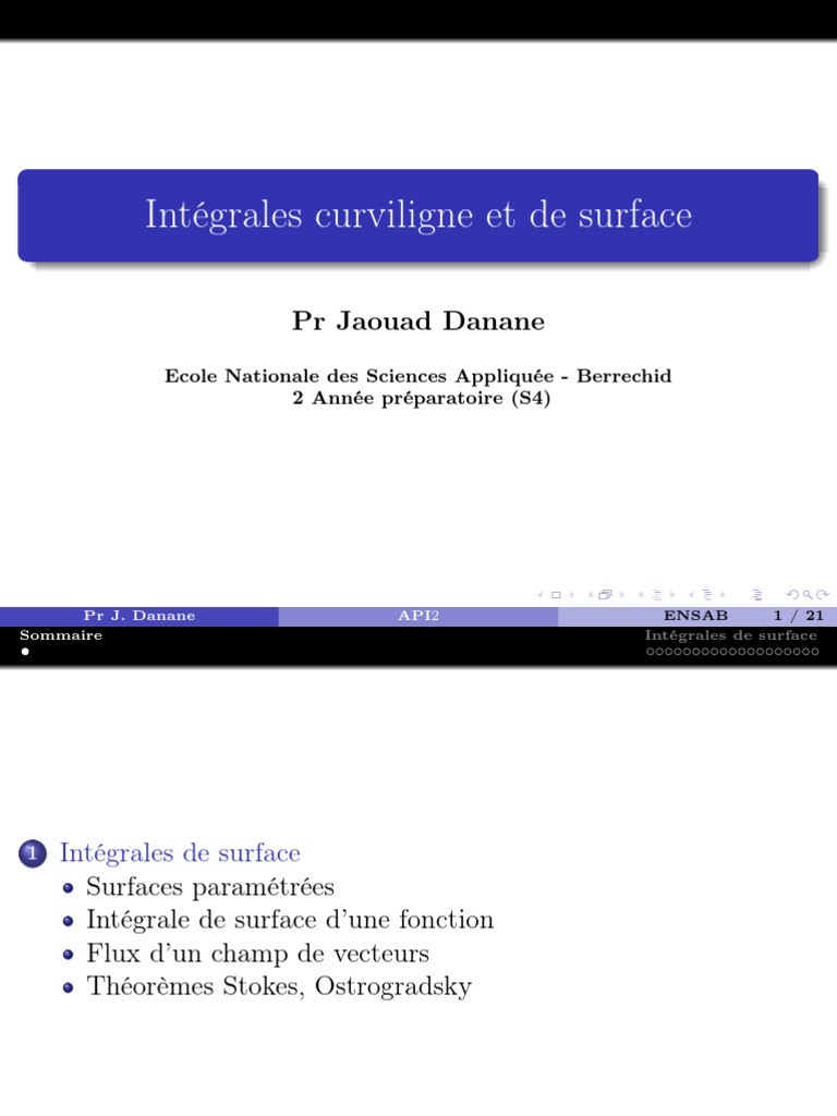 Intégrales de surface et flux vectoriel | PDF | Divergence (analyse ...