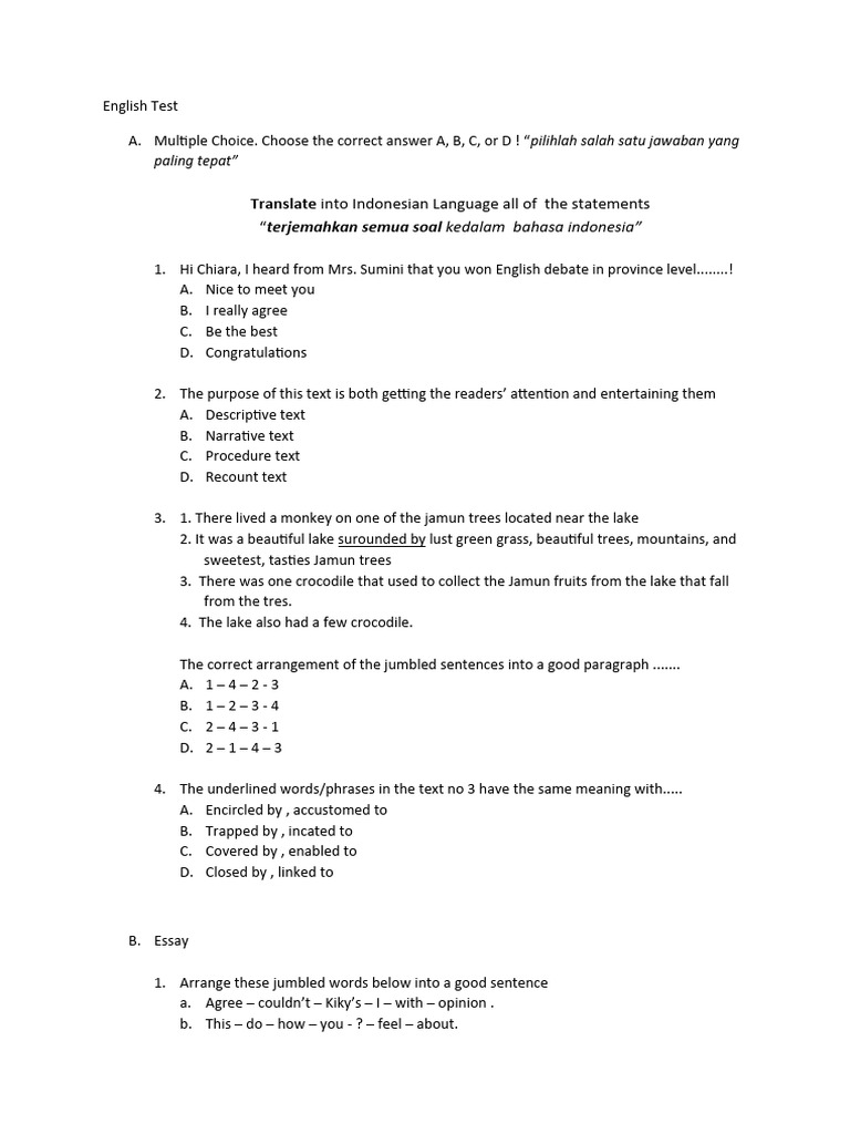 English Test 1 | PDF | Career & Growth | Language Arts & Discipline
