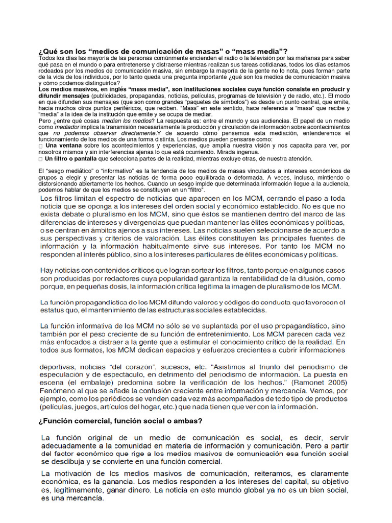 Medios de Comunicacion | PDF | Medios de comunicación en masa | Medios ...