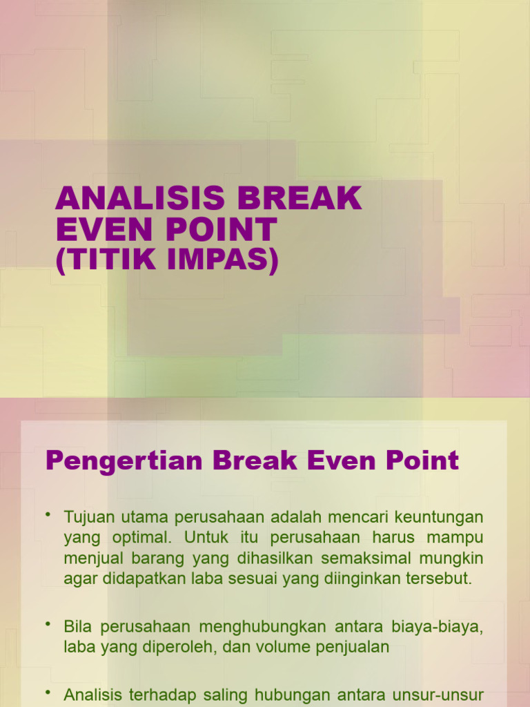 Analisis Break Even Point Pdf