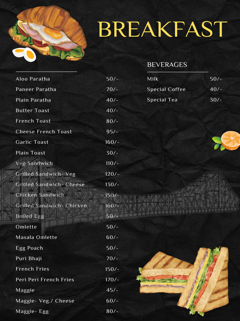 Food and Beverages Menu | Download Free PDF | Soup | Drink