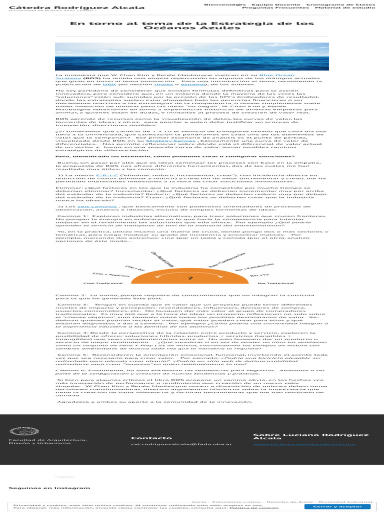 En Torno Al Tema de La Estrategia de Los Océanos Azules - Cátedra Rodríguez Alcala | PDF ...