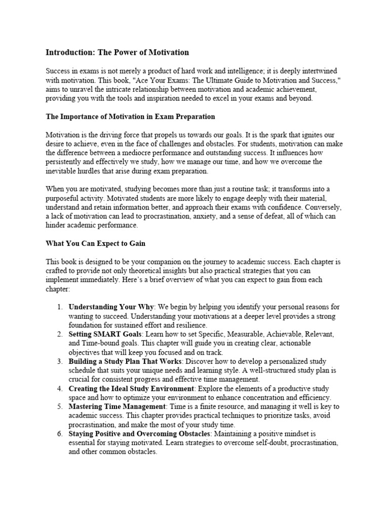 Motivation Strategies for Exam Success | PDF | Motivation | Motivational