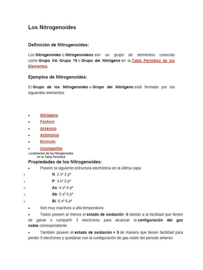 Los Nitrogenoides,Anfigenos,Halogenos,Gases Nobles | Descargar gratis ...