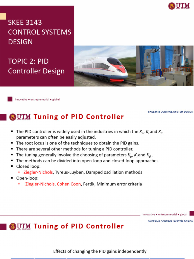 SKEE 3143 Chapter 2 PID Controller Part 2 | PDF | Control Theory ...
