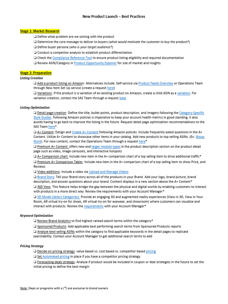 Sas New Product Launch Best Practices 2024 Pdf Brand