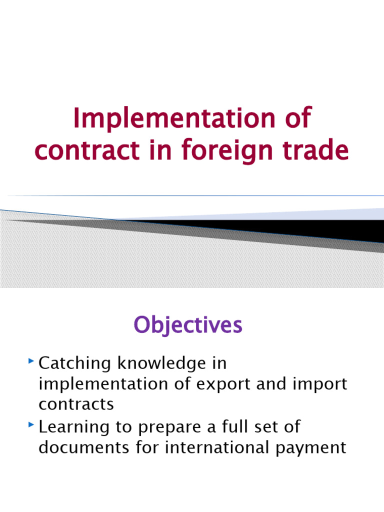 Chapter 5 - Implementation of Contracts in Foreign Trade | PDF | Business Law | Business