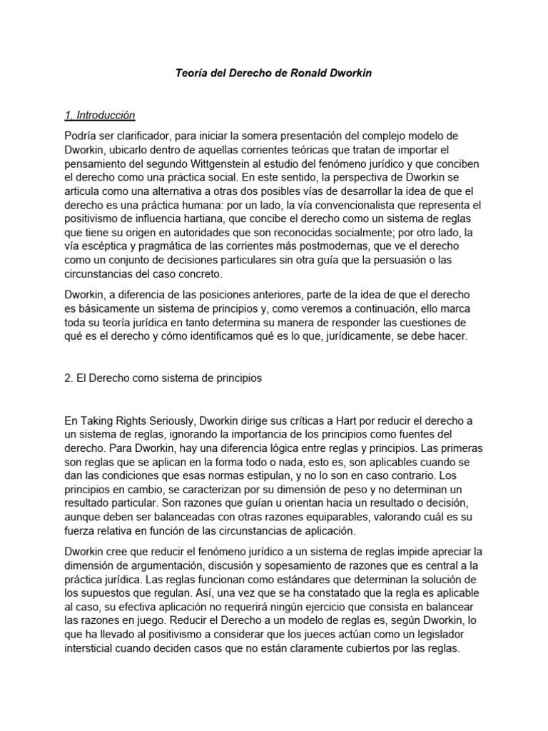 Teoría del Derecho según Dworkin | PDF | Juez | Teoría