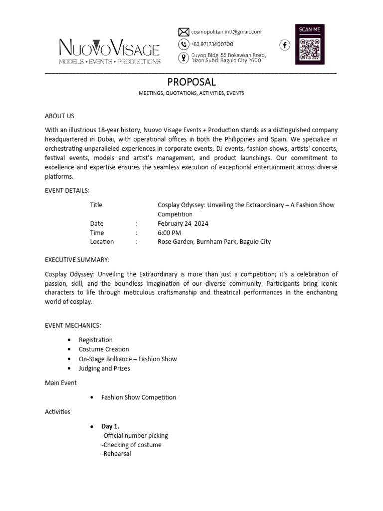 1 Cosplay Proposal | PDF | Cosplay | Creativity