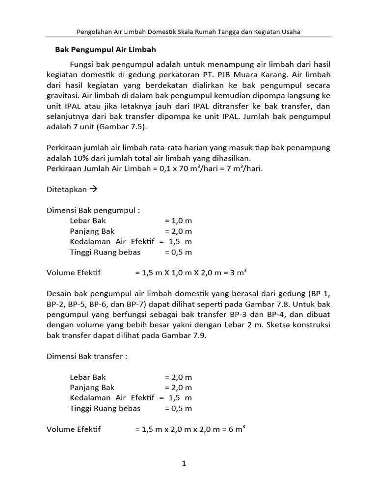 Contoh Ipal Domestik Untuk Kegiatan | PDF