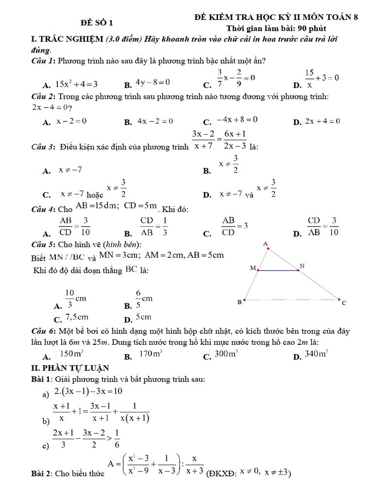 Đề Ôn Tập HK2 (5 Đề) | PDF