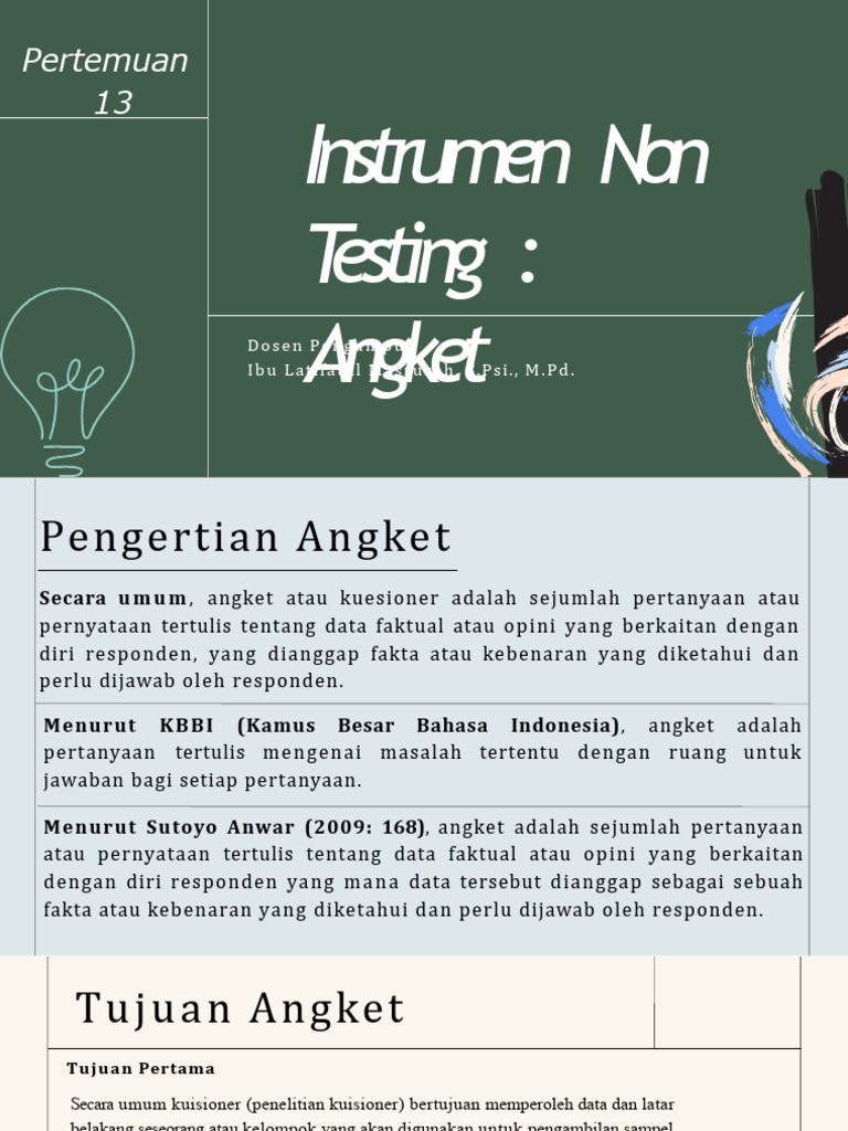 Instrumen Non Testing Angket | PDF