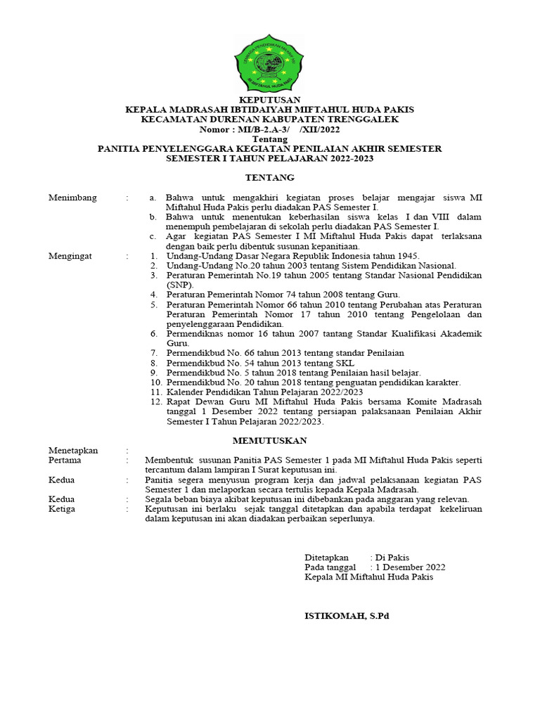 SK Pas 2022 2023 | PDF